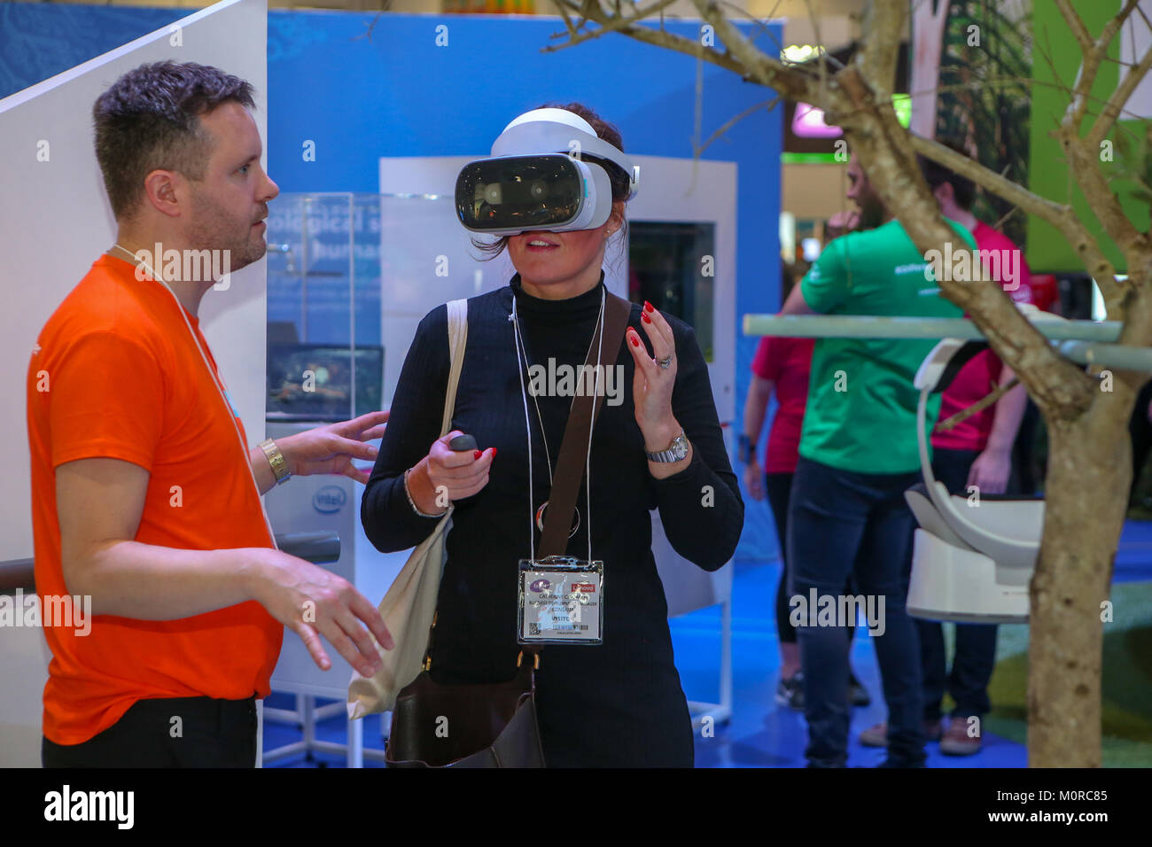 London, UK. 24th Jan, 2018. On the opening day of BETT at Excel, Anne ...