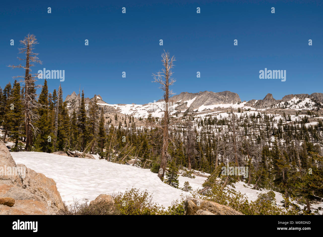 Midday view of Cathedral Peak (left) and the Cockscomb (right) in ...