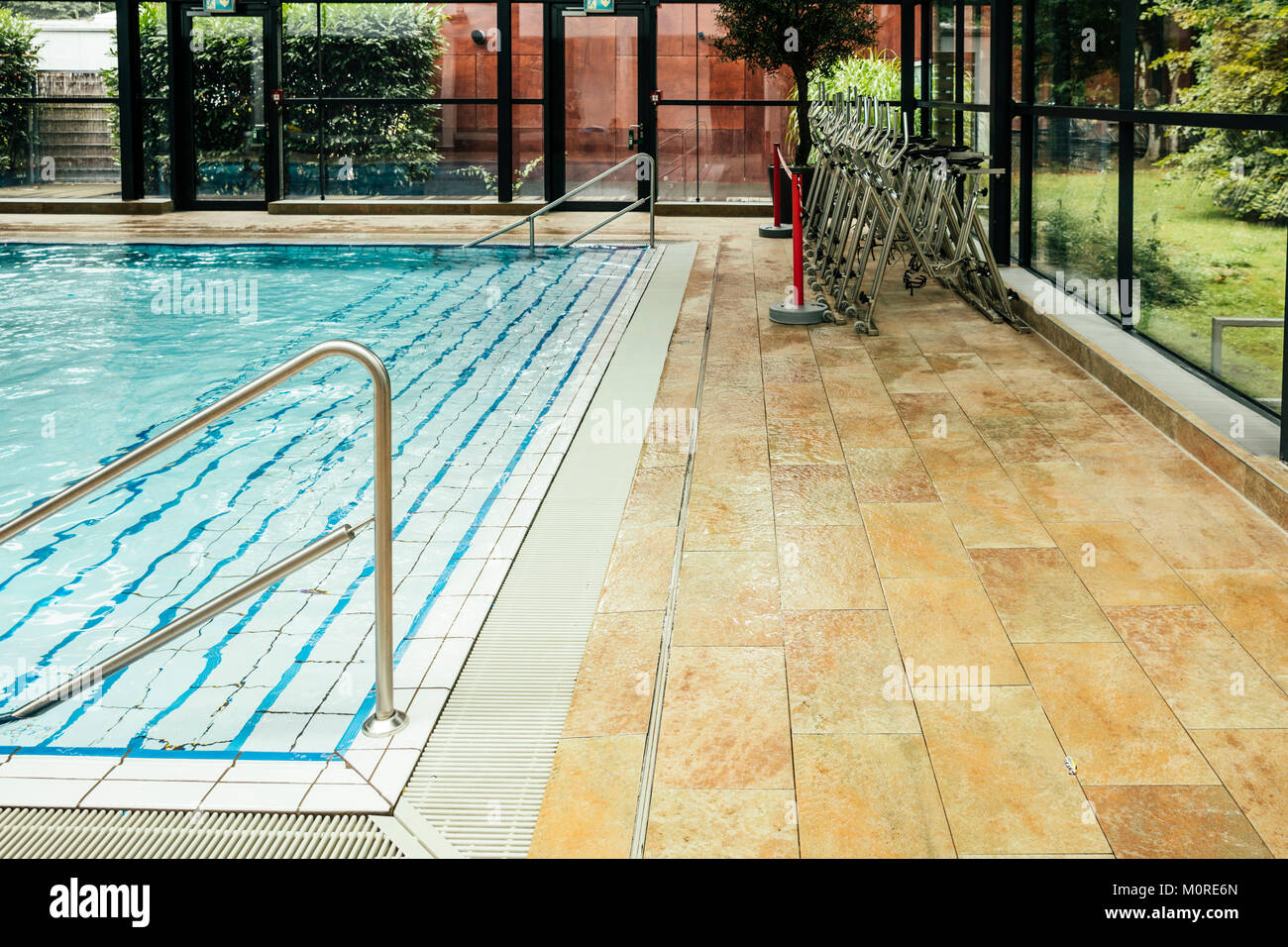 Empty indoor swimming pool Stock Photo - Alamy