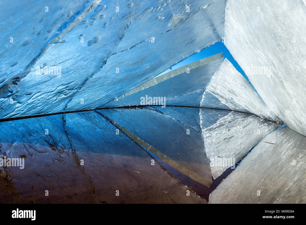 kaleidoscope. the abstract background of ice structure. Winter. Ice on ...