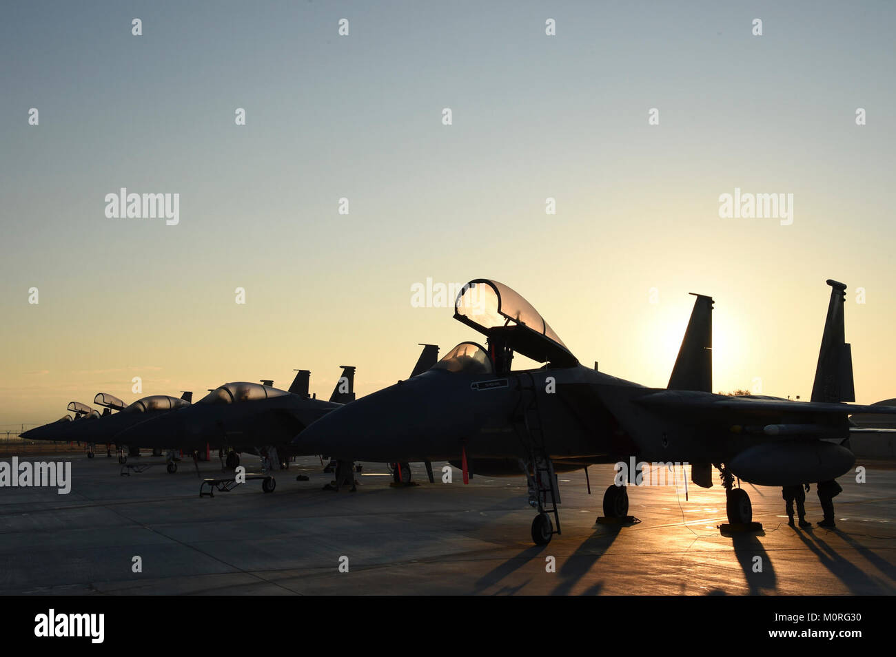 U.S. Air Force F-15 Eagle fighter jets from the 144th Fighter Wing ...