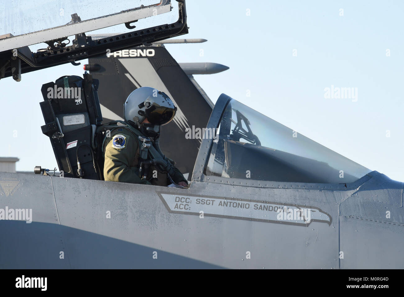 A 194th Fightre Squadron fighter pilot goes through his pre-flight ...