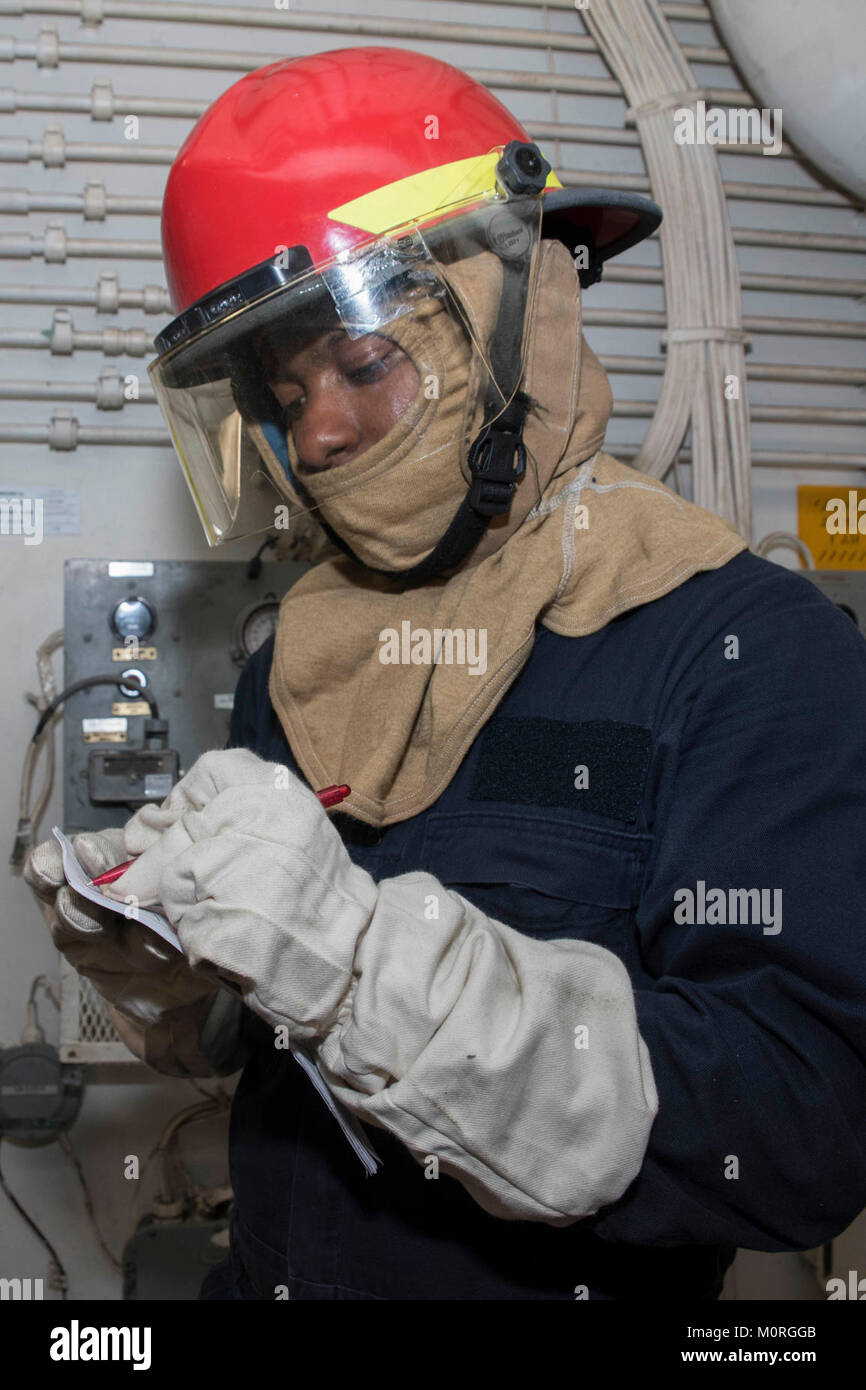 SASEBO, Japan (Dec. 29, 2017) Damage Controlman 3rd Class Mario Haynes ...