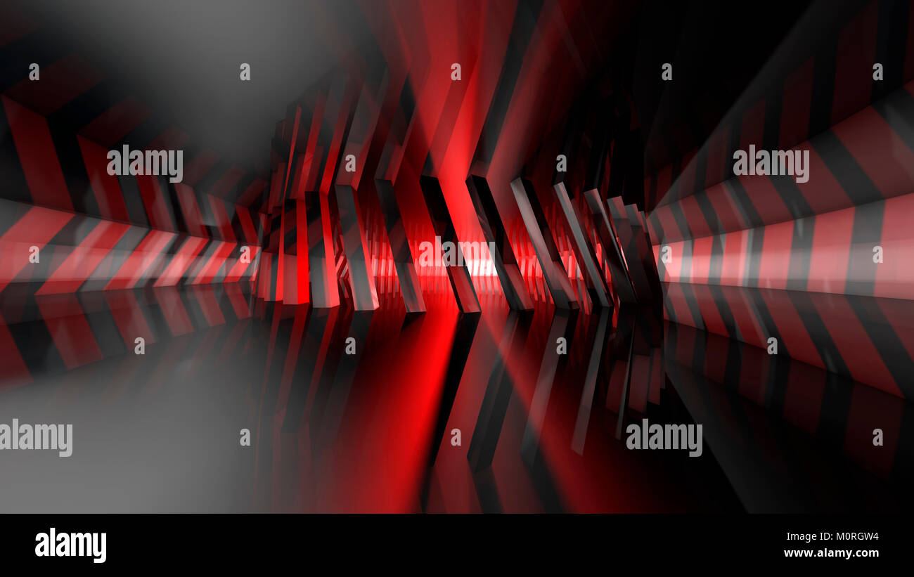 Futuristic room in a modern building in red light hi-res stock ...