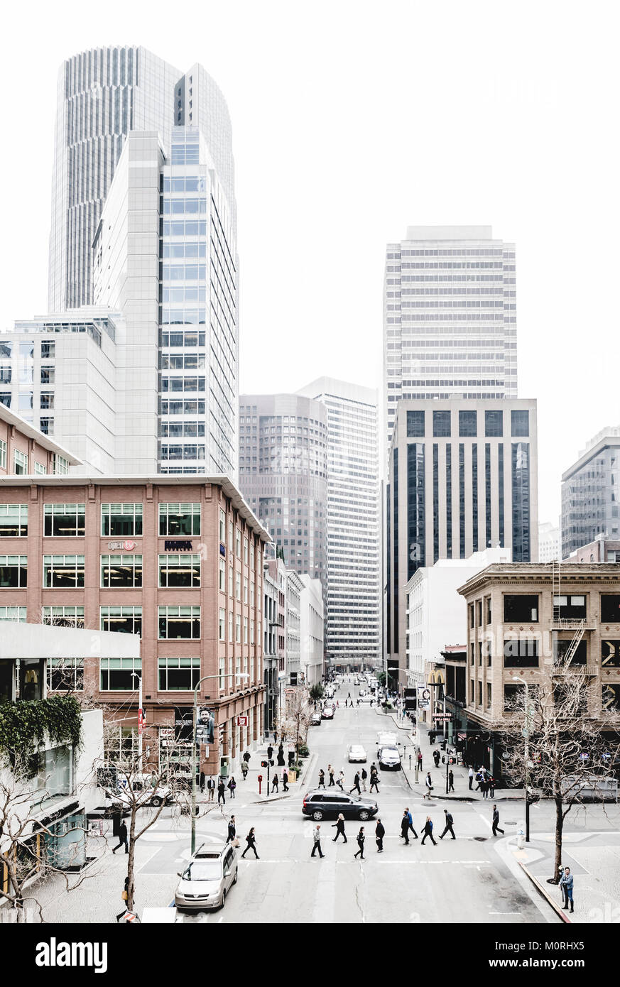 USA, California, San Francisco, high-rise buildings, traffic Stock ...