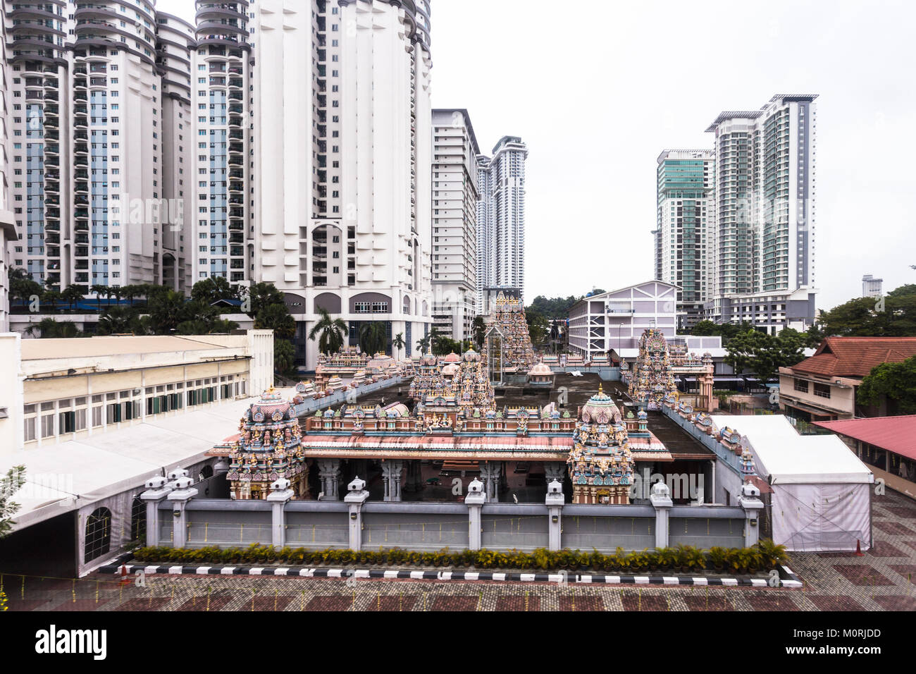 Aerial view of the Sri Kandaswamy Kovil Hindu temple in the Brickfields ...