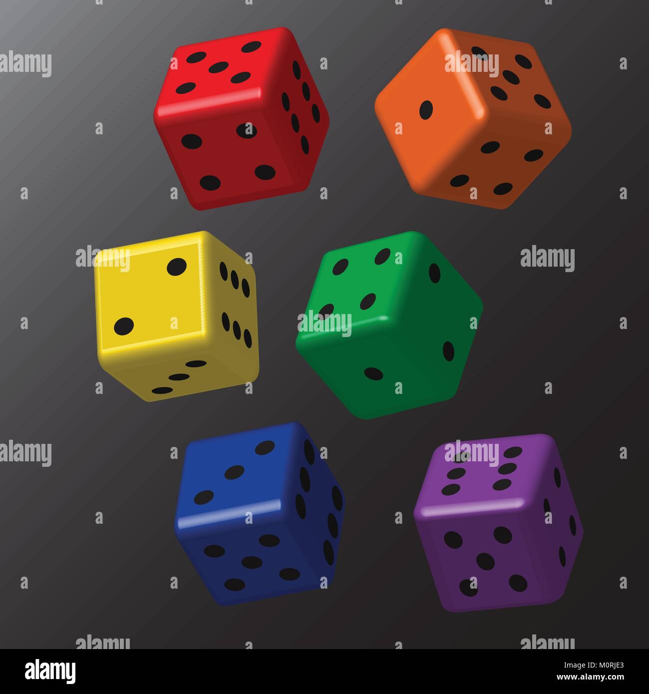 Rainbow Dice with Black Points Stock Vector Image & Art - Alamy