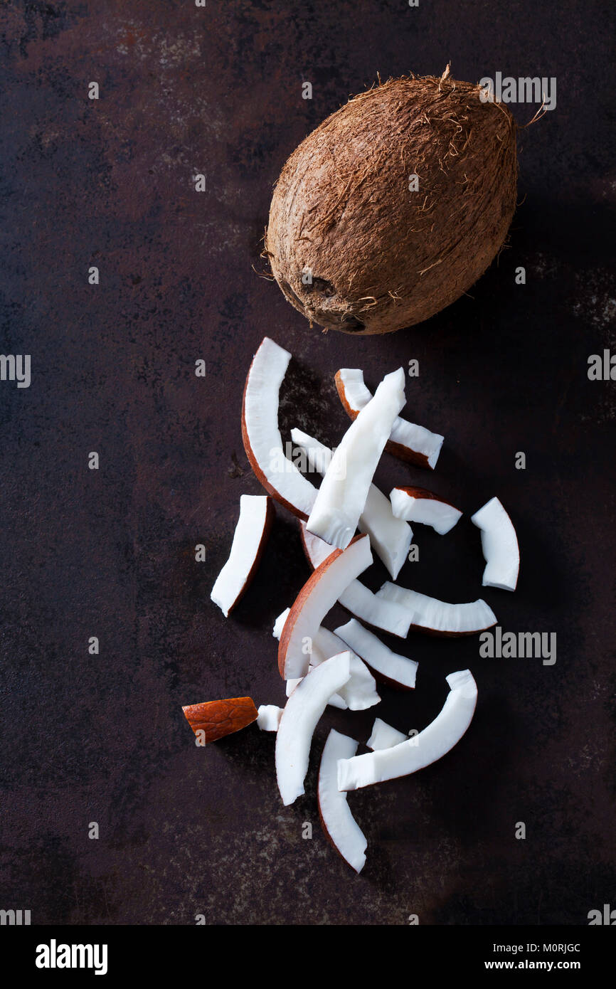 Coconut pieces white background hi-res stock photography and images - Alamy