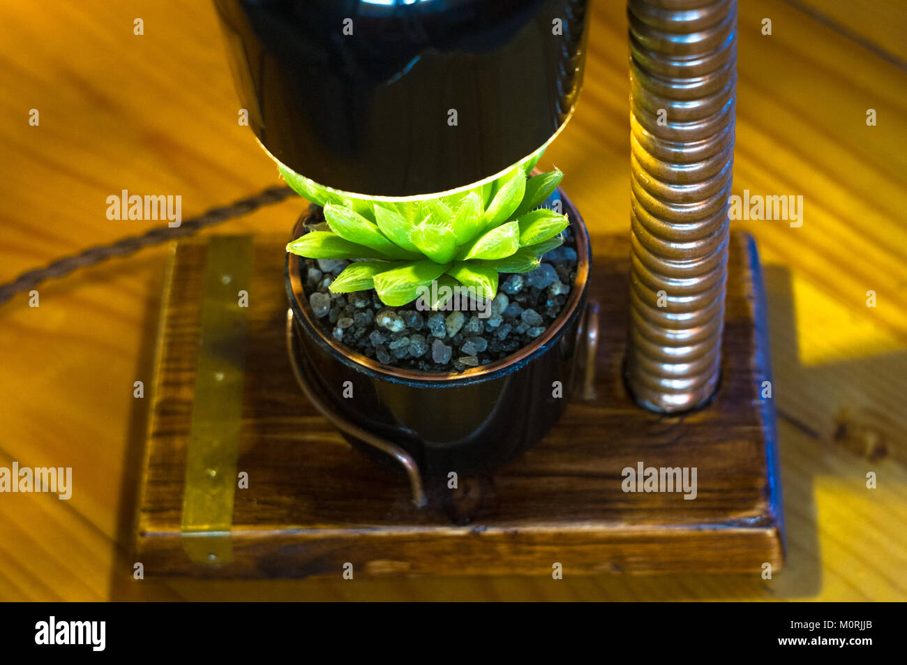 Light fixture handmade - stand for flower pot in vintage style, wooden ...