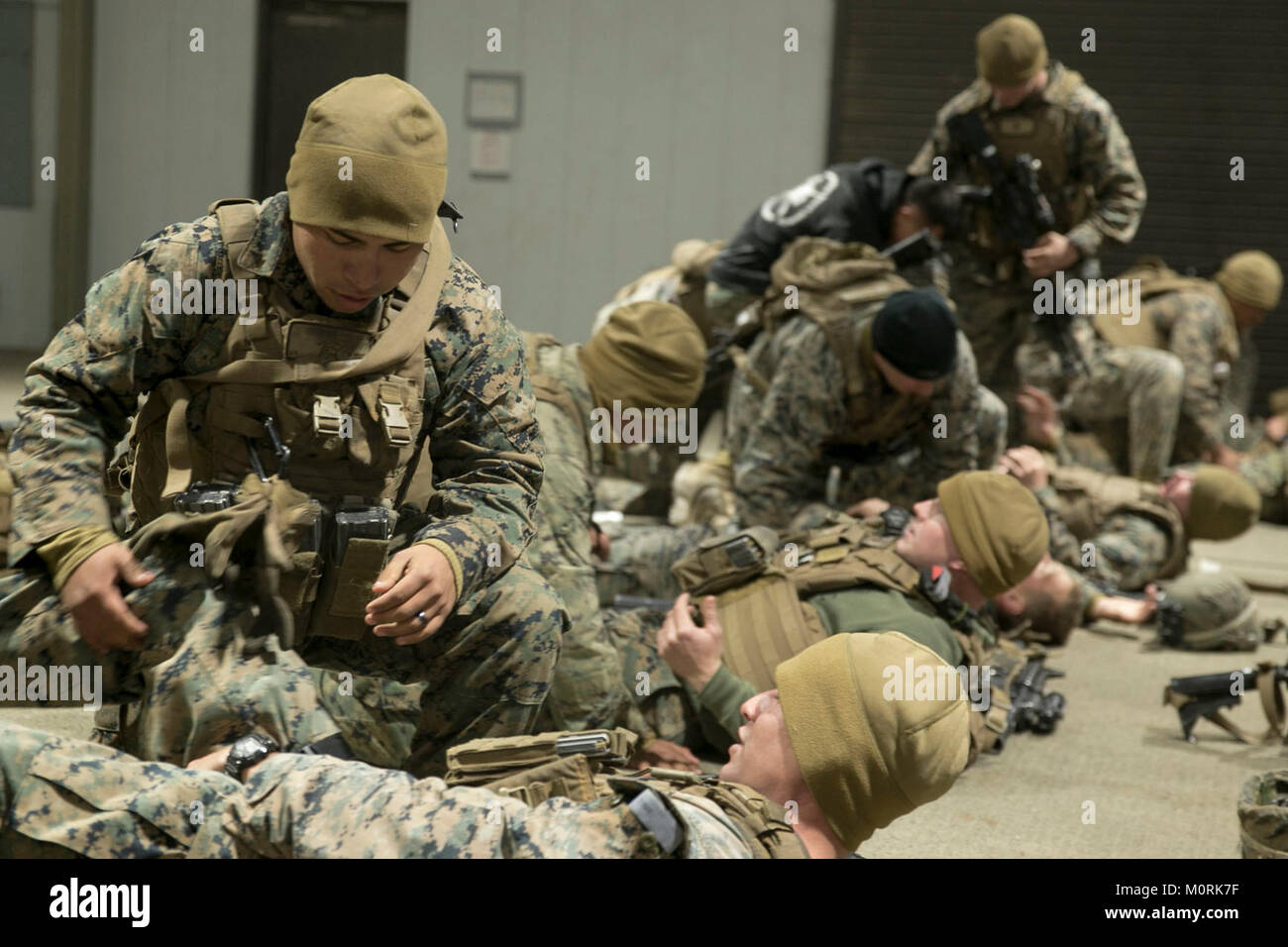 U.S. Marines with the 13th Marine Expeditionary Unit, Battalion Landing Team, 3rd Battalion, 1st ...