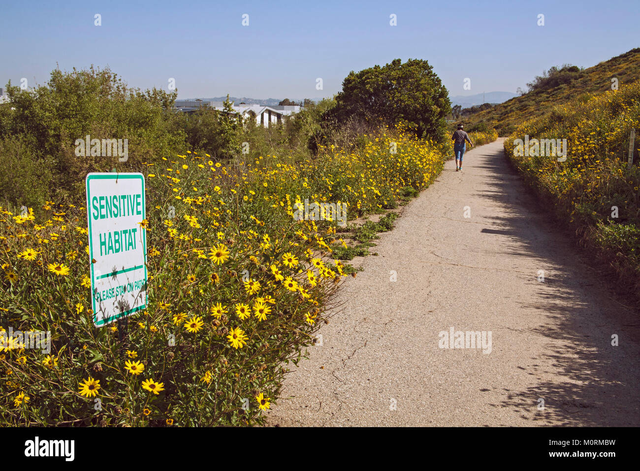 Sensitive Habitat sign in Ballona Wetlands, Playa Vista, Los Angeles ...