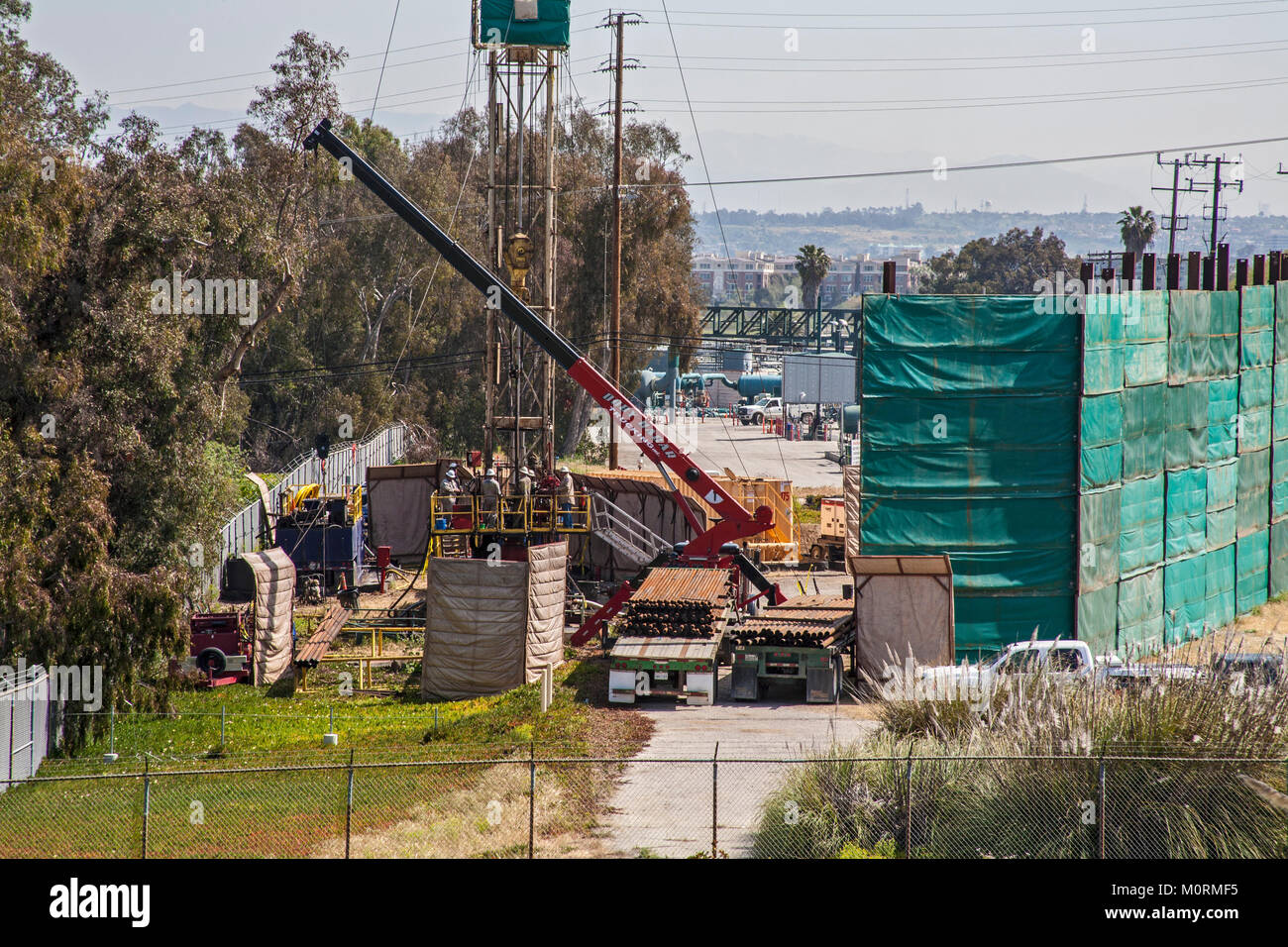 Well maintenance at SoCalGas natural gas storage facility, Playa Del ...