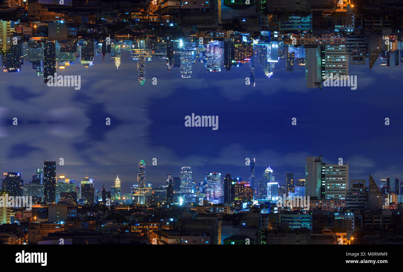 high building in big city / high building of city in night time Stock ...