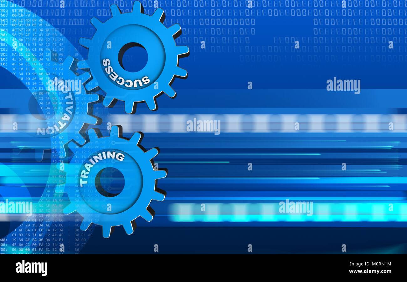 3d illustration of success system over cyber background with Stock ...