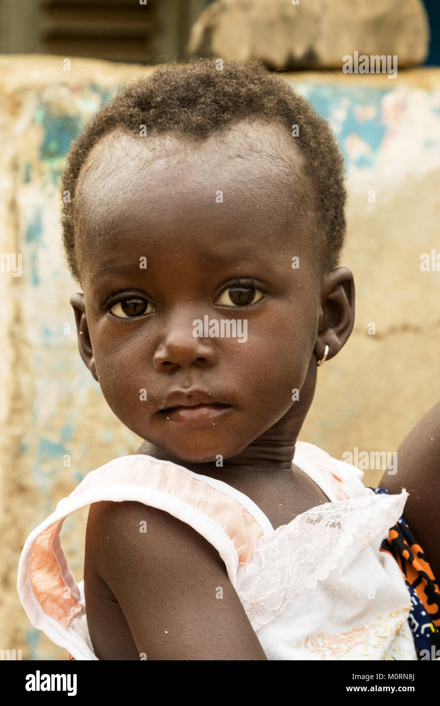 Accra, Ghana - December 30, 2016: portrait of african baby girl in ...