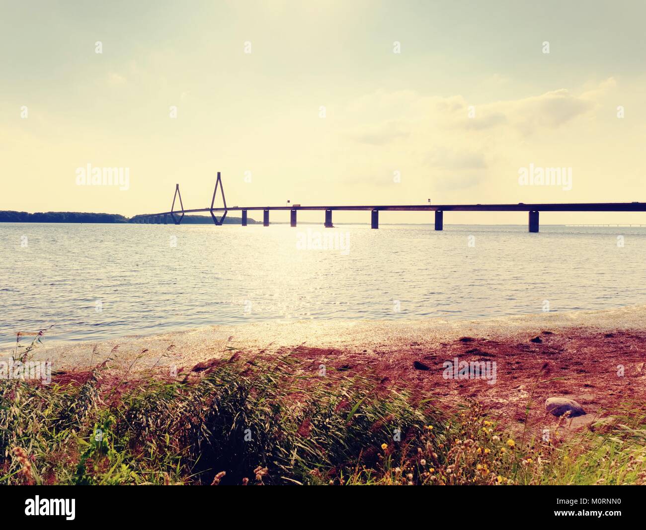 The famous Faro Bridge in Denmark (Danish: Farobroerne). The two road ...