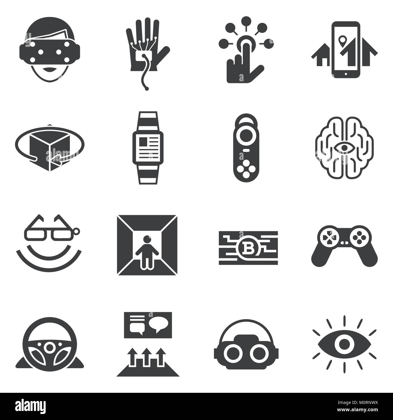 Digital vector virtual augmented reality concept set collection objects ...