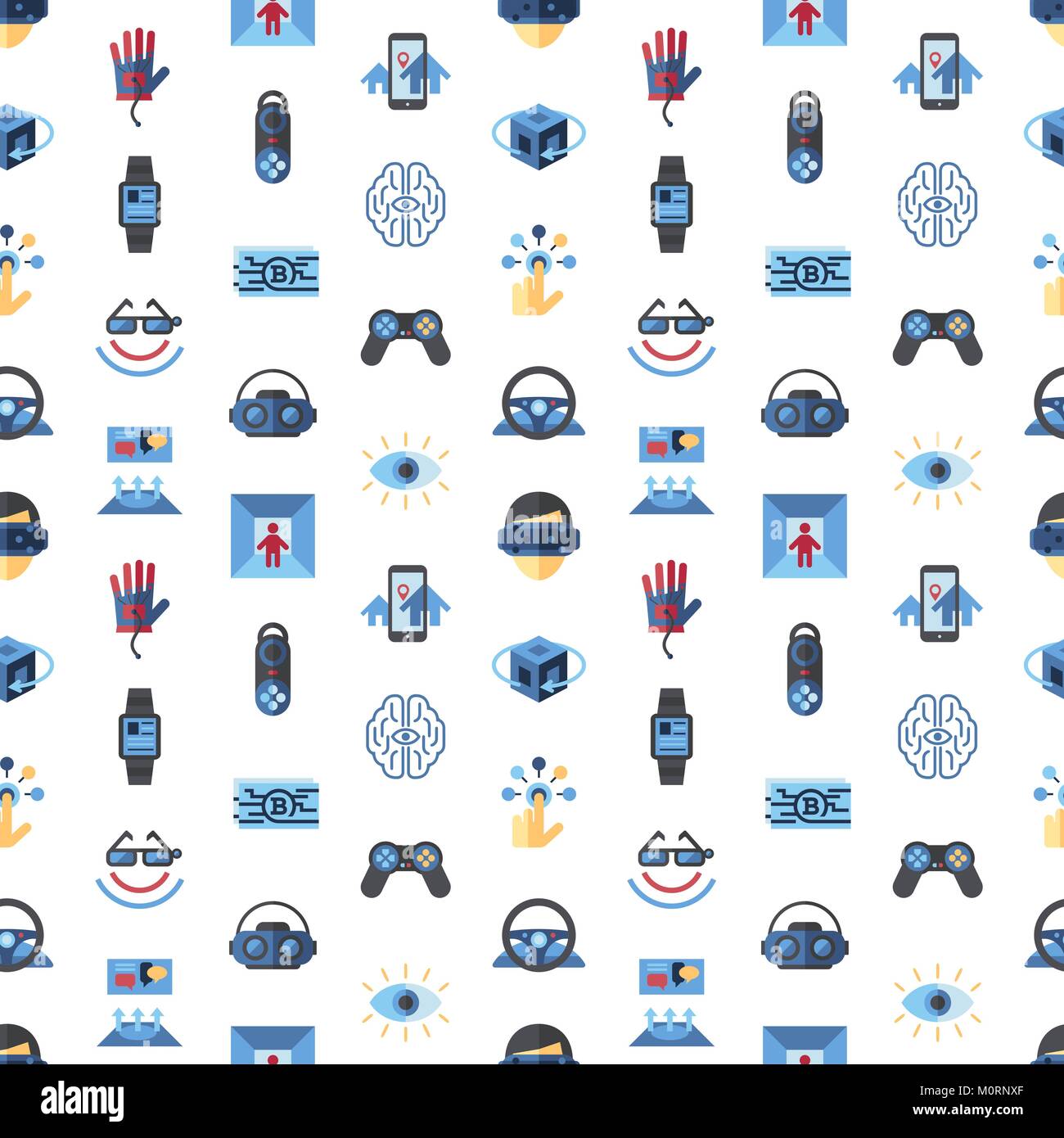 Digital vector virtual augmented reality concept set collection objects ...