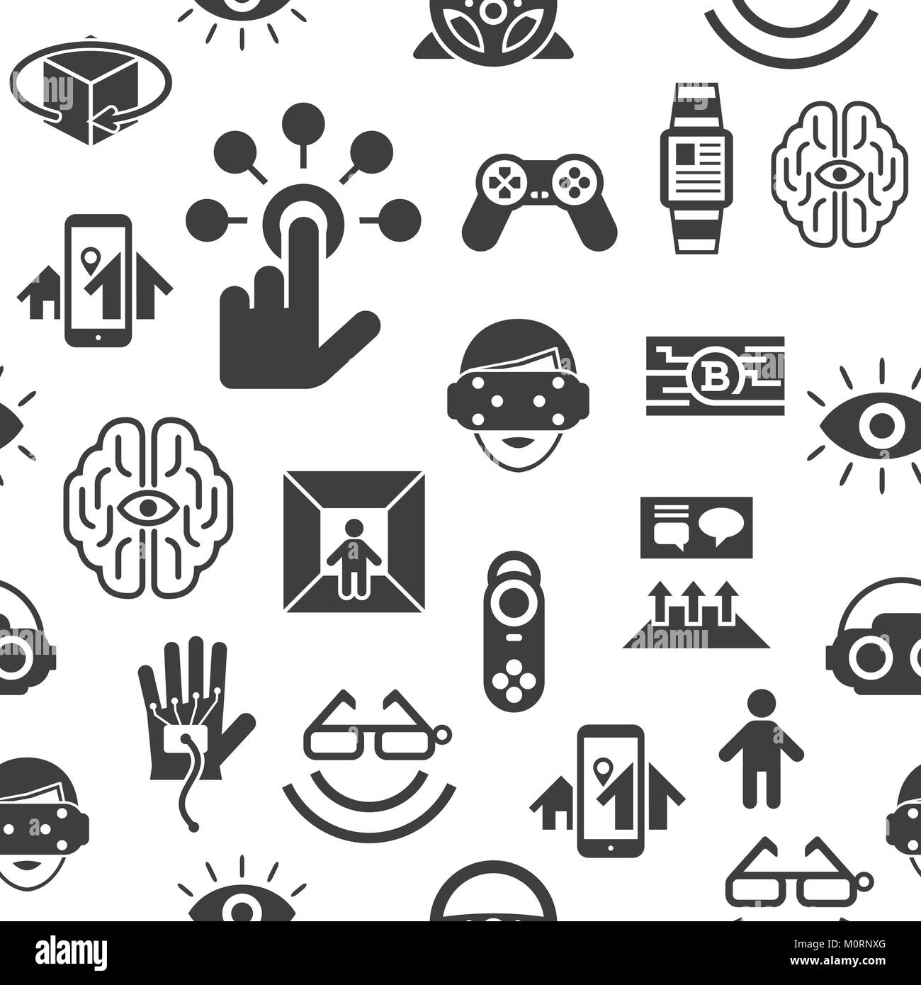 Digital vector virtual augmented reality concept set collection objects ...