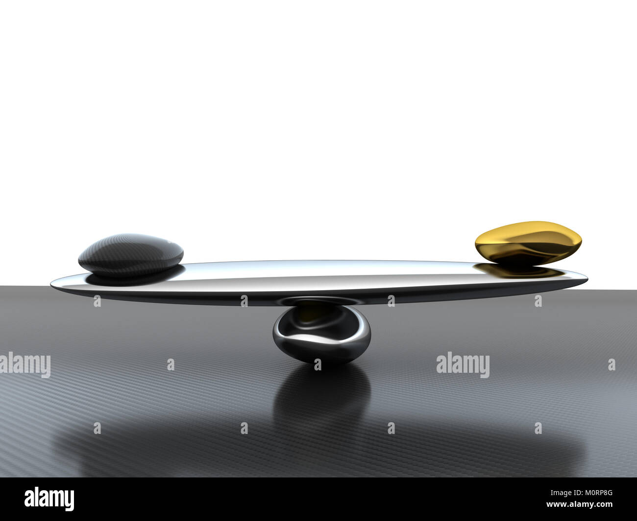 Balance: Stability scales with carbon fiber shape and gold on textured ...