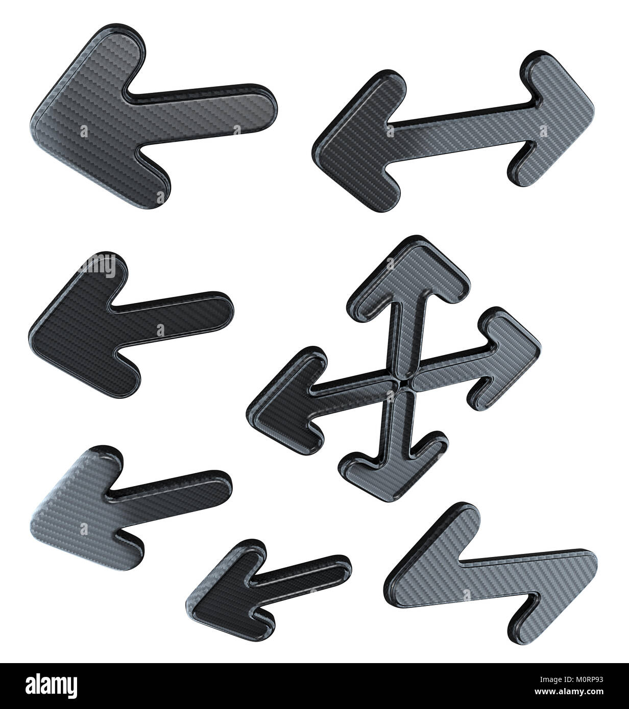 Carbon fibre arrows set isolated over white background Stock Photo - Alamy