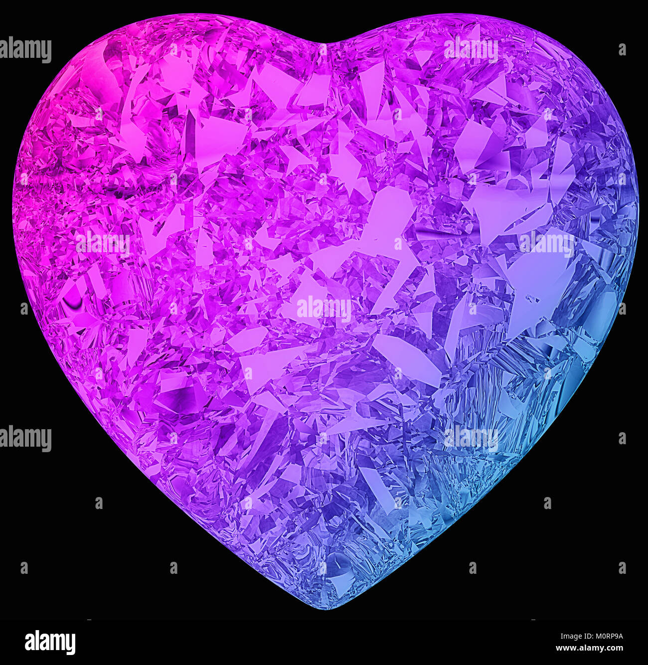 Gradient color diamond heart shape over black background Stock Photo ...