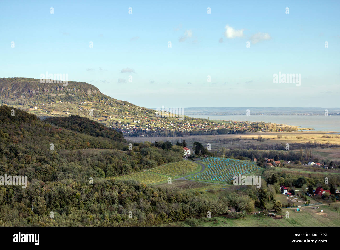 Badacsony mountain view from the fortress of Szigliget, Hungary Stock ...