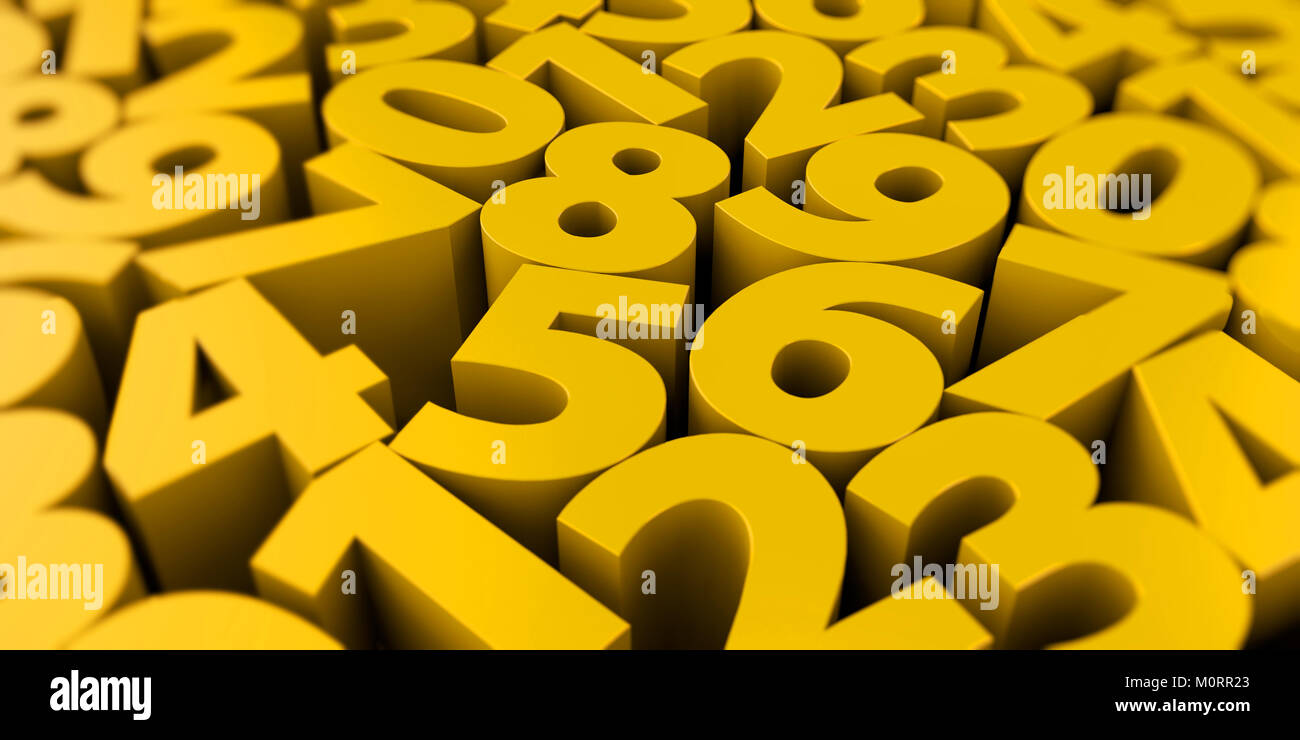 3d illustration of Abstract 3D numbers background computer generated ...