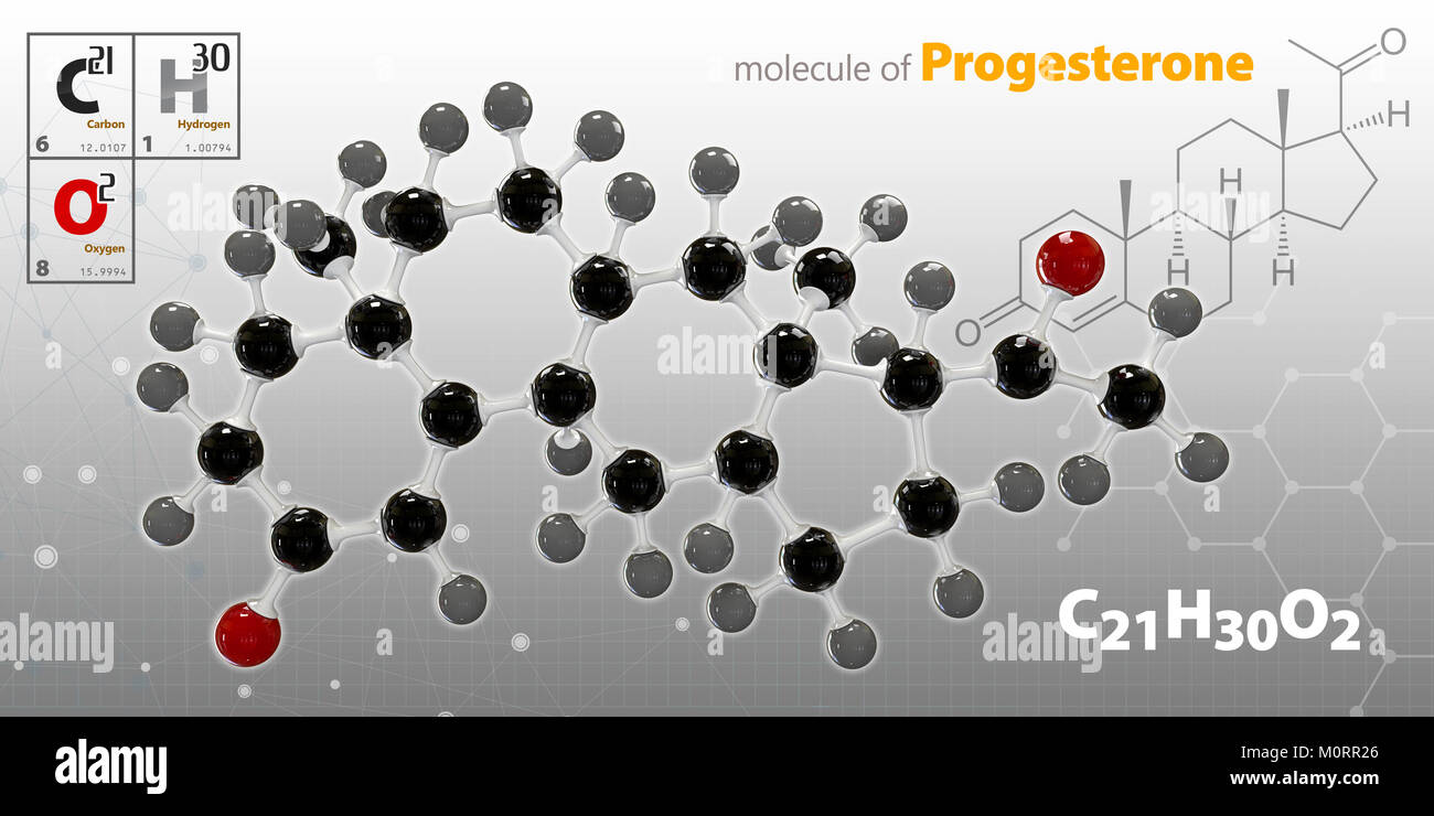 3d Illustration of Progesterone Molecule isolated gray background Stock ...