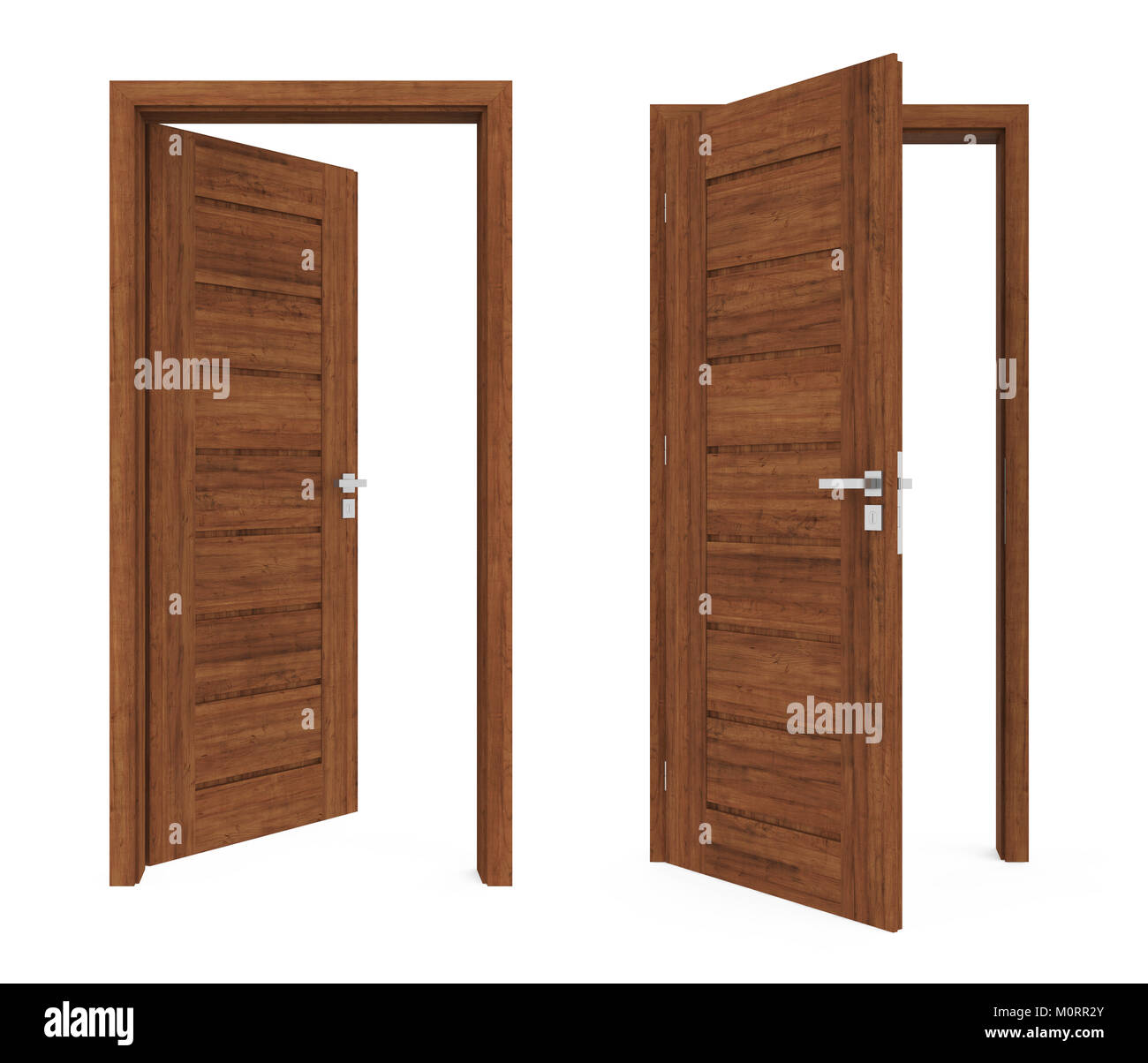 Opened Doors Isolated Stock Photo - Alamy