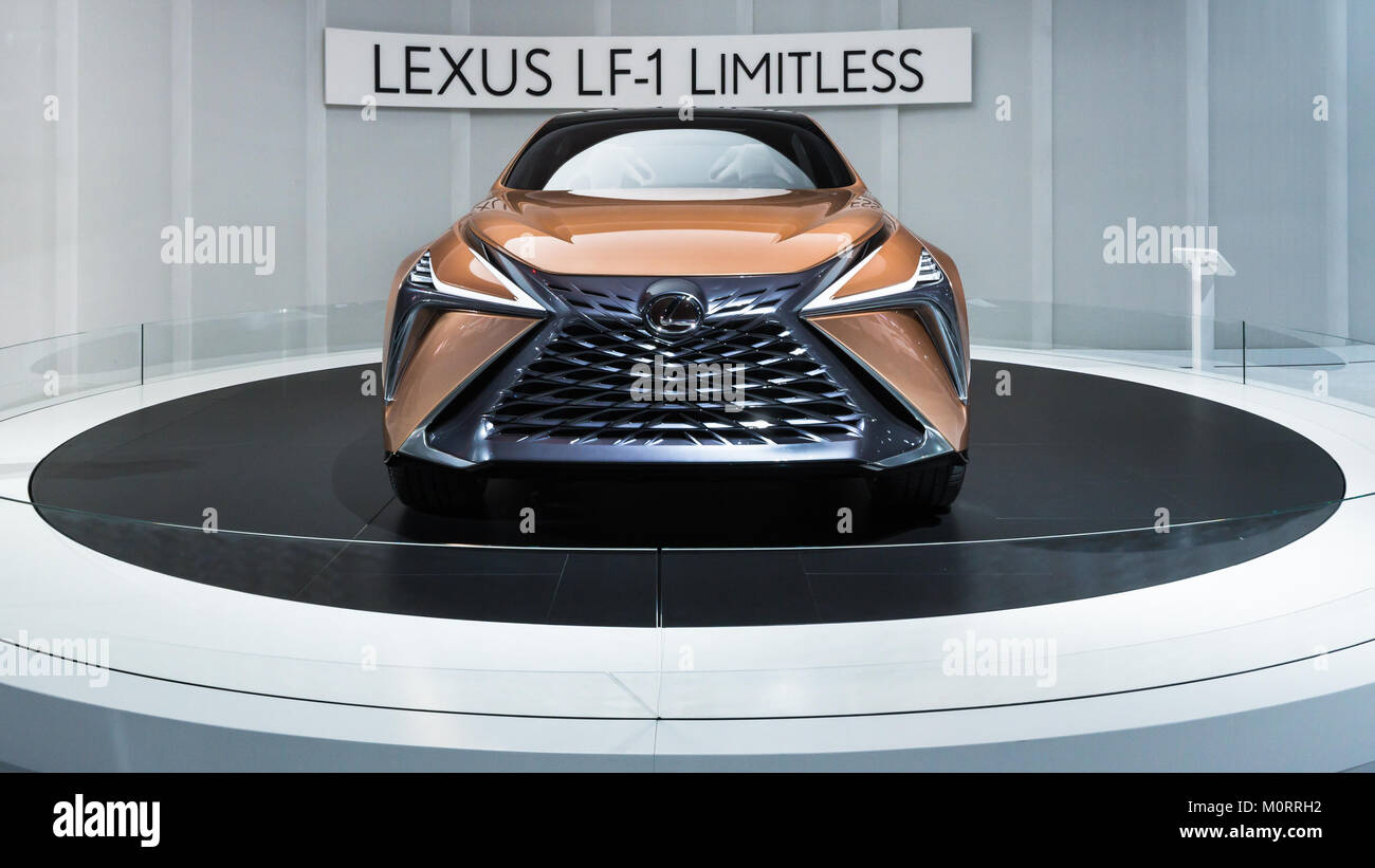 DETROIT, MI/USA - JANUARY 17, 2018: A Lexus LF-1 Limitless Concept car ...