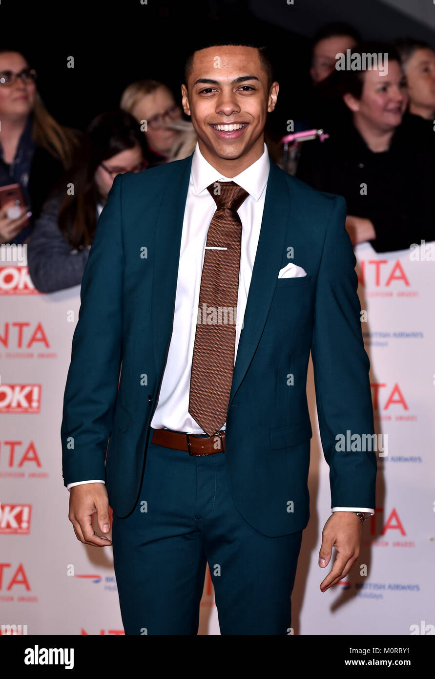 Zack Morris attending the National Television Awards 2018 held at the ...