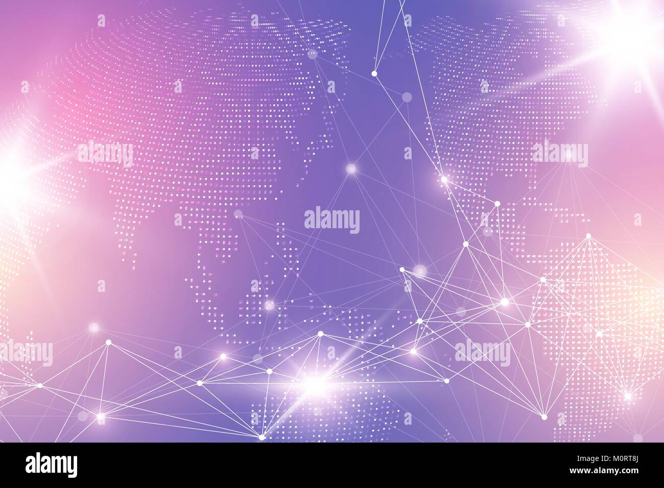 Virtual Graphic Abstract Background Communication with World Globe ...