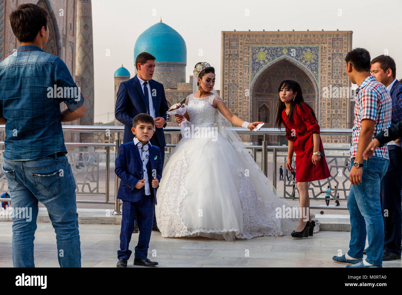 A ‘Just Married’ Young Couple Arrive At The Registan Complex For Their ...
