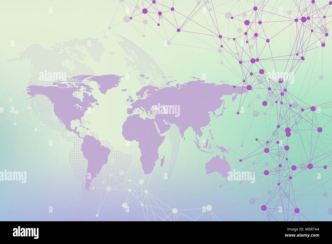 Networking digital world map data hi-res stock photography and images ...