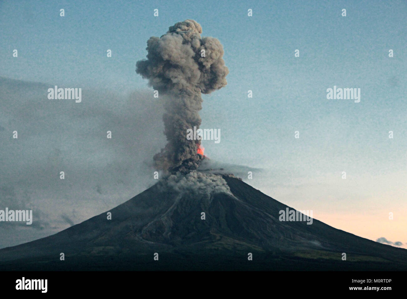 Philippines. 24th Jan, 2018. Mt. Mayon volcano 2nd explosion again this ...
