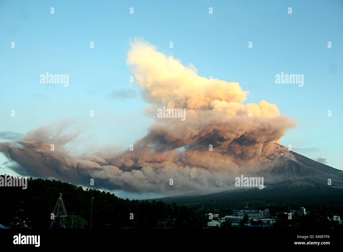 Philippines. 24th Jan, 2018. Mt. Mayon volcano 2nd explosion again this ...