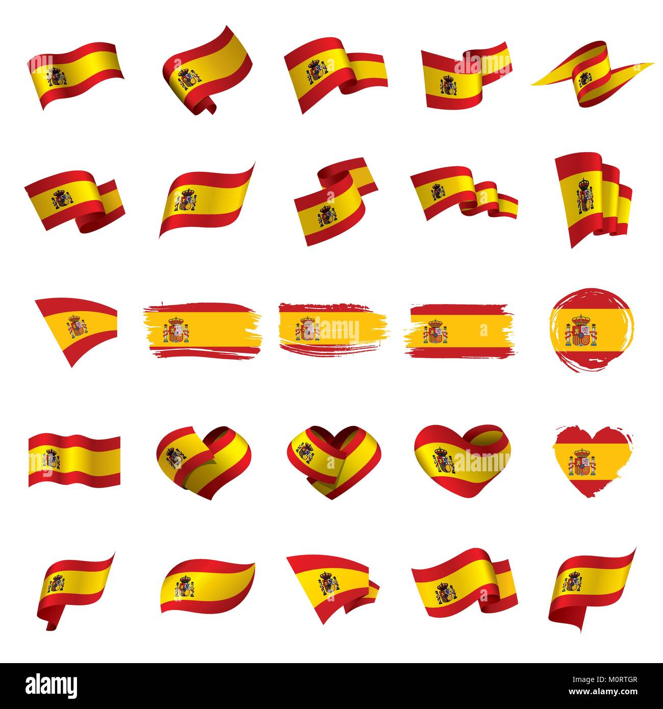 Waving ribbon flag spain Cut Out Stock Images & Pictures - Alamy