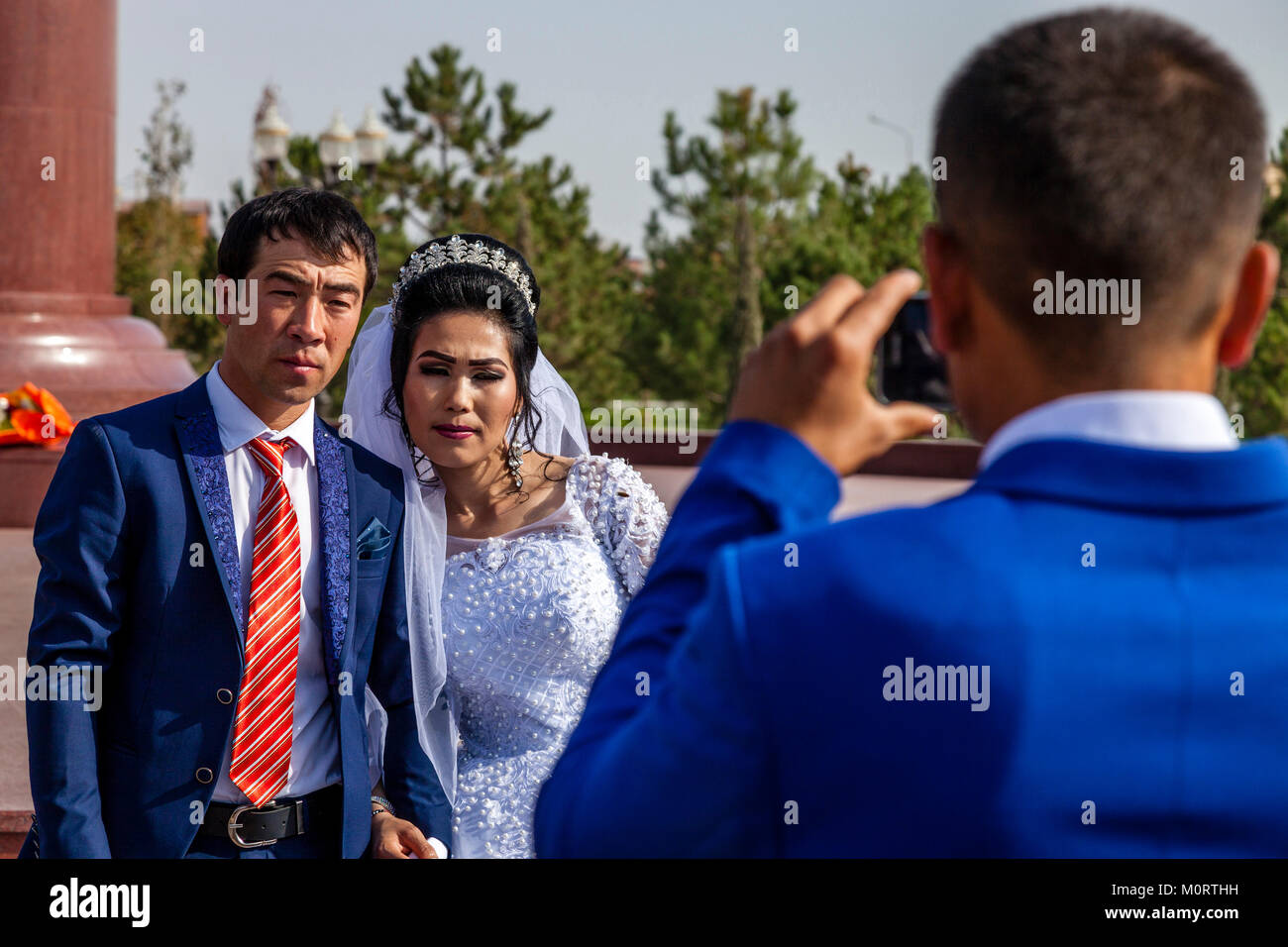 A ‘Just Married’ Couple Arrive At The Registan Complex For Their ...