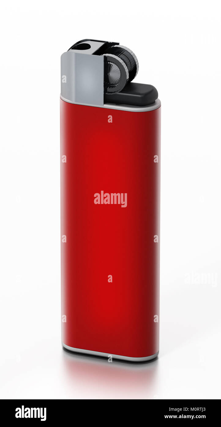 Generic red lighter isolated on white background. 3D illustration Stock ...