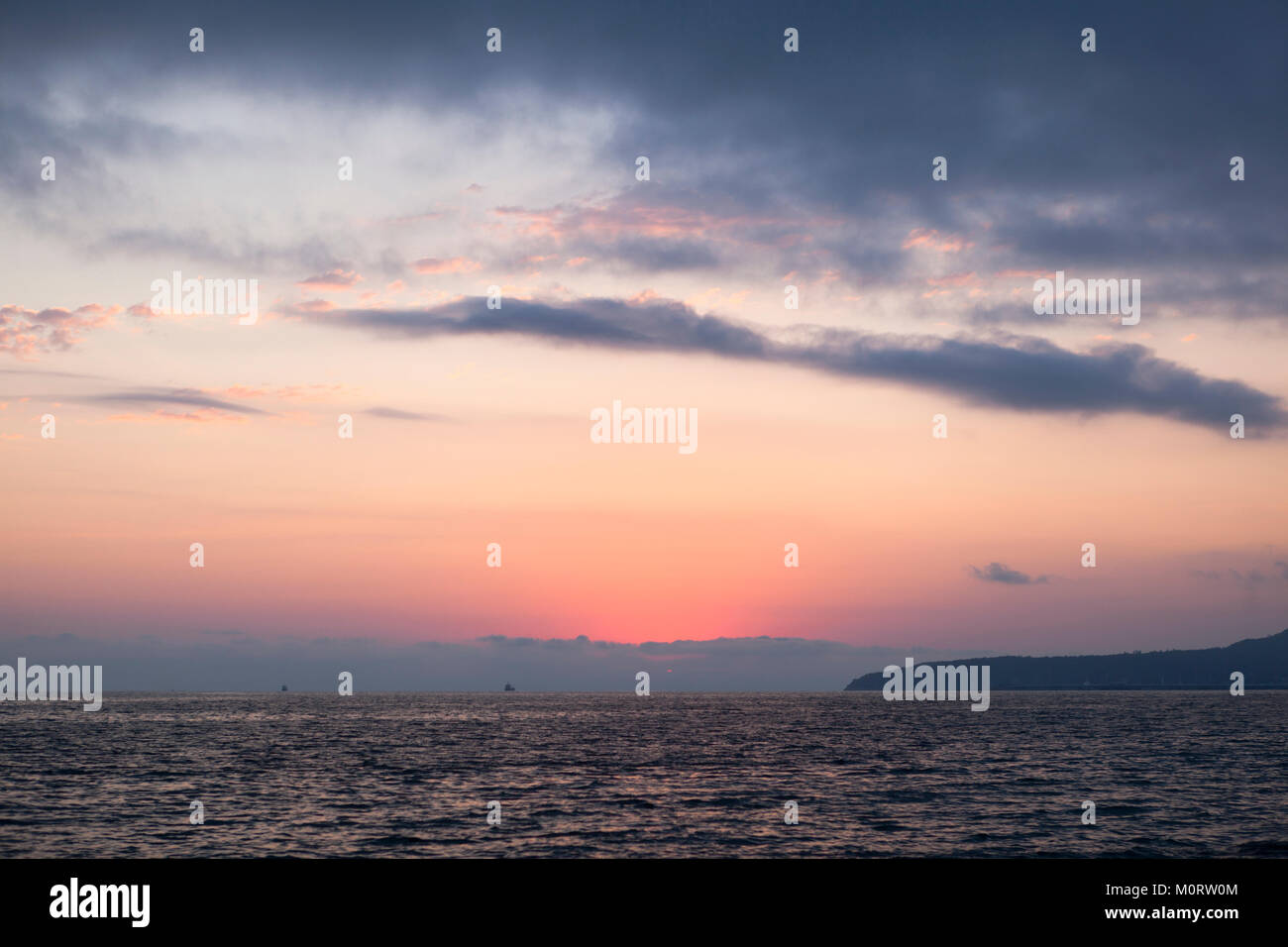 Night sky over the Black Sea in the Tuapse district of the Krasnodar ...