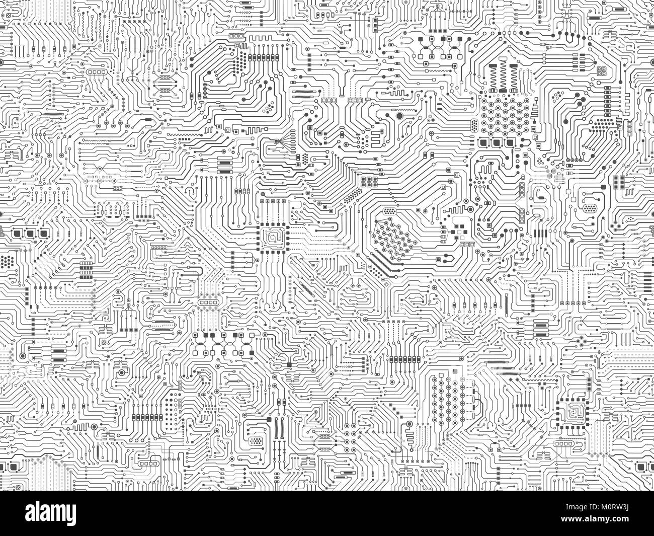 seamless circuit pattern or circuit board background vector ...