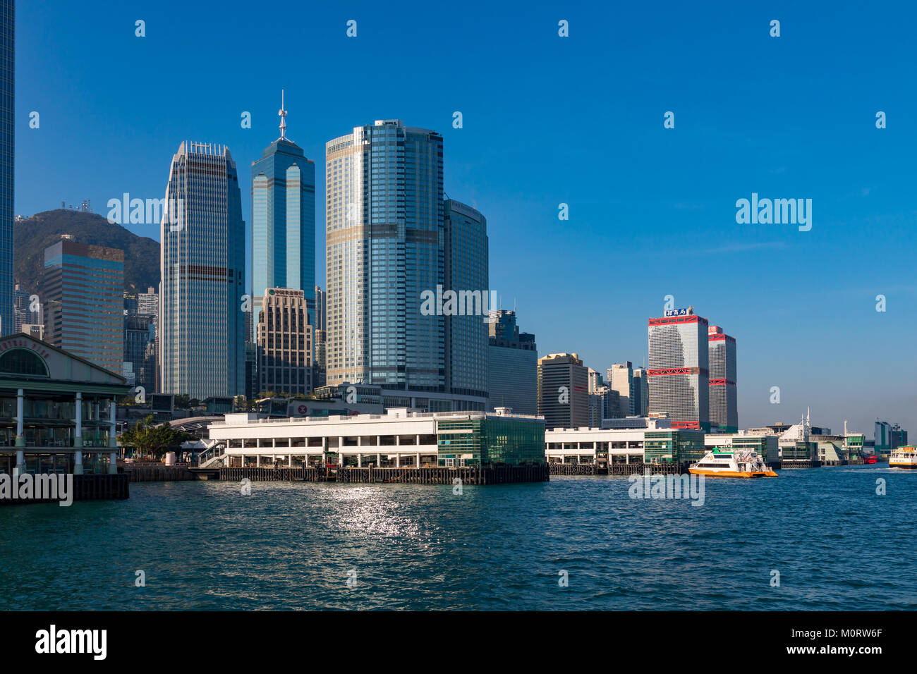 Hong Kong China Asia Jan 14, 2018 Central pier Star Ferry terminal on ...