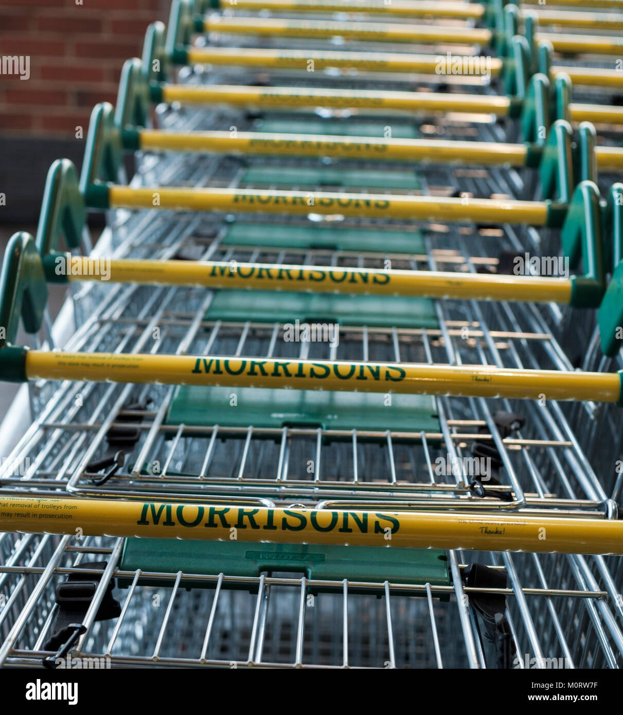 Shopping trollies outside Morrisons Hartlepool store ,England,UK Stock ...