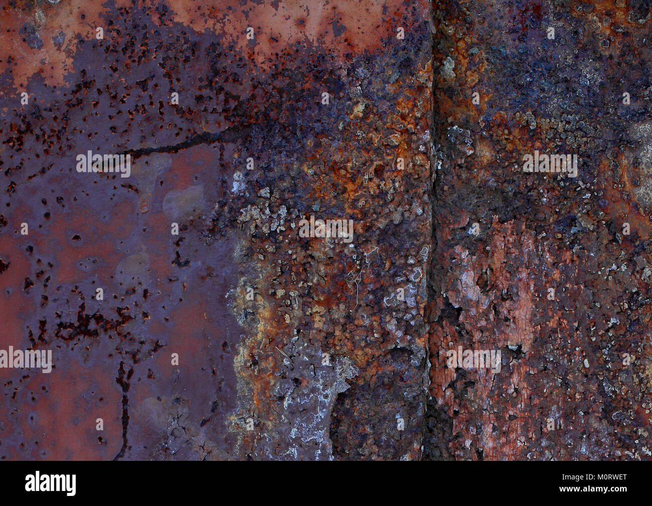Old rusty metal surface brown with a seam and high corrosion Stock ...
