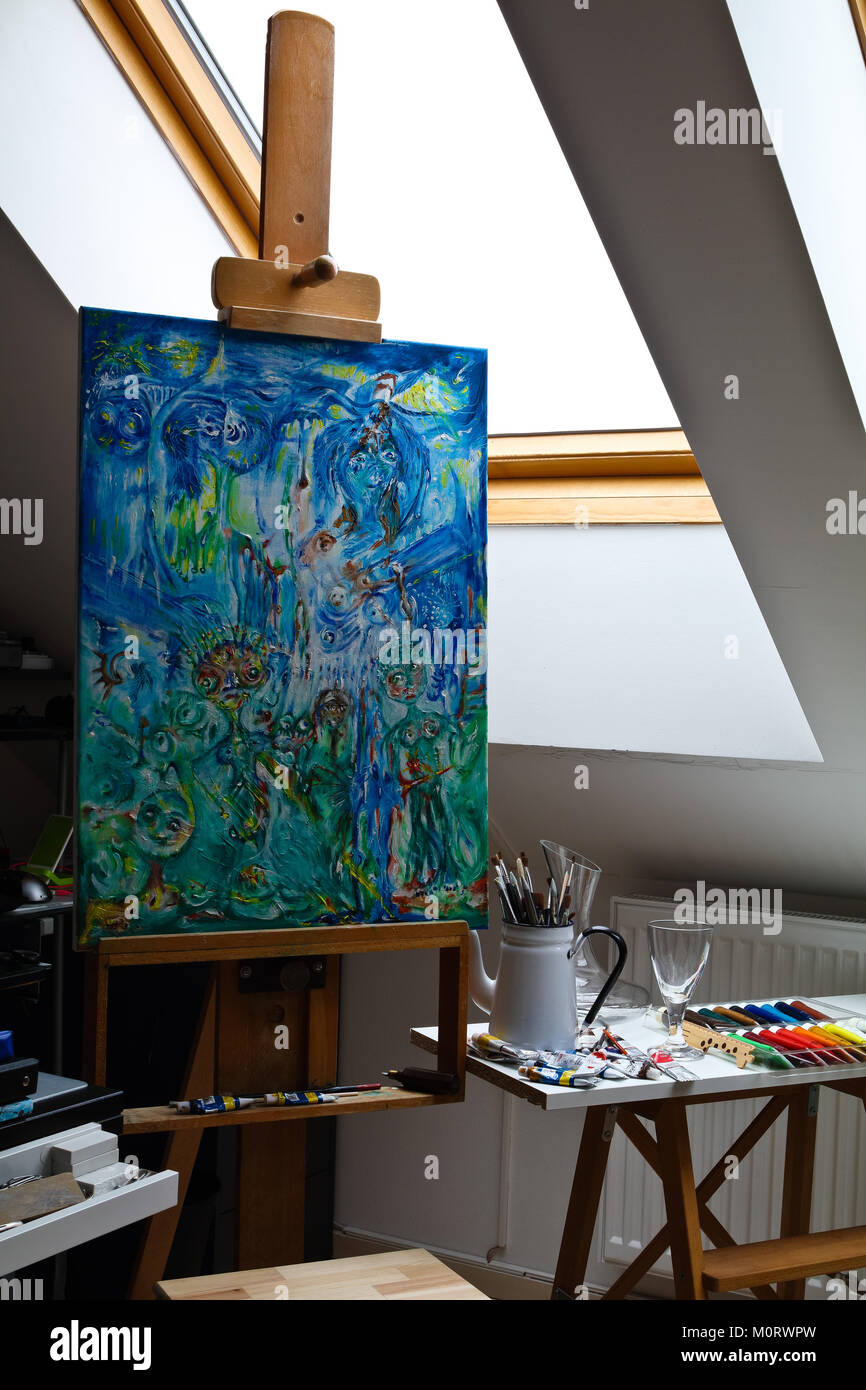 Creative art in mini studio Stock Photo - Alamy