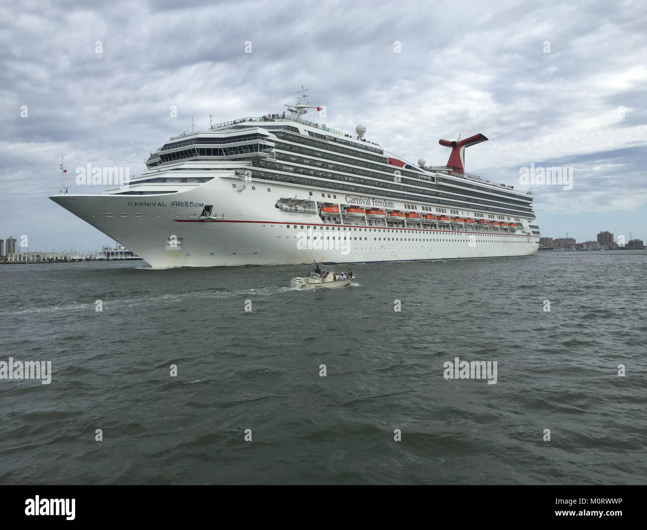 Carnival Freedom docked at Galveston Harbor, showcasing a modern cruise ...