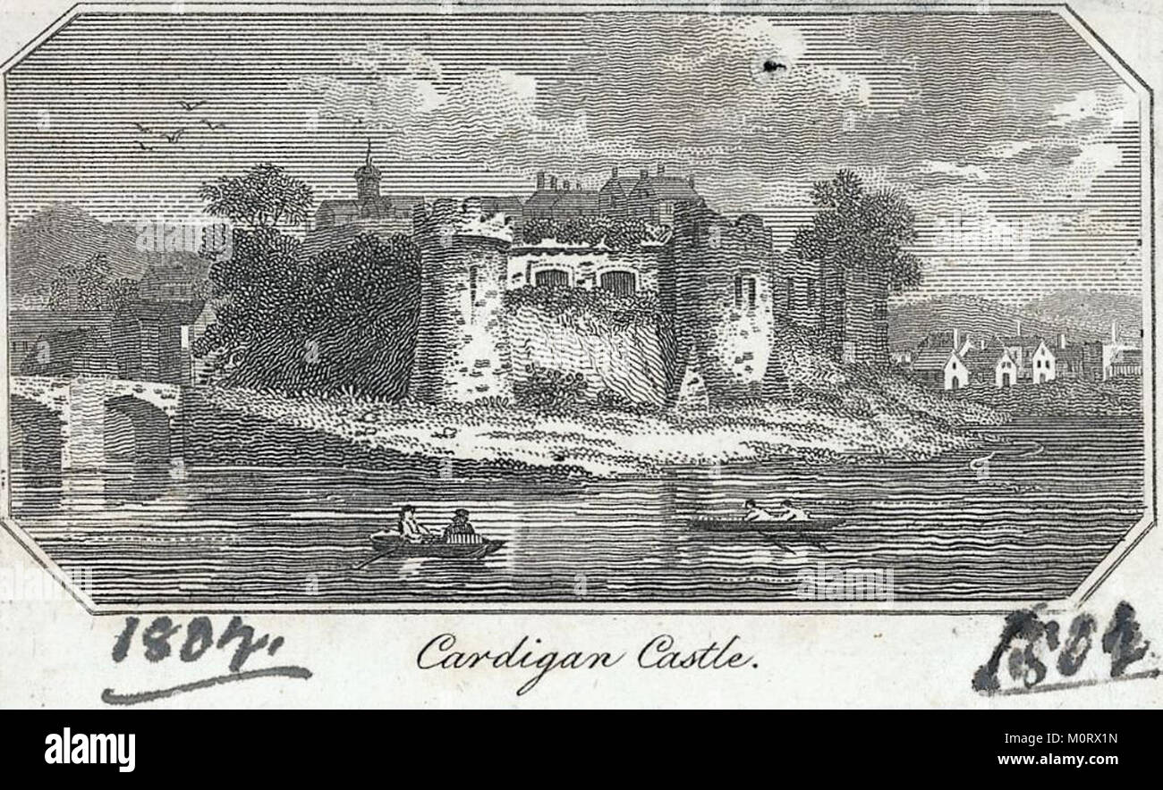 Cardigan Castle in Wales is a historic landmark, known for its medieval ...