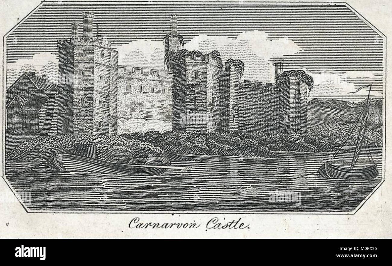 Carnarvon Castle, located in Wales, is a historic fortress built in the ...