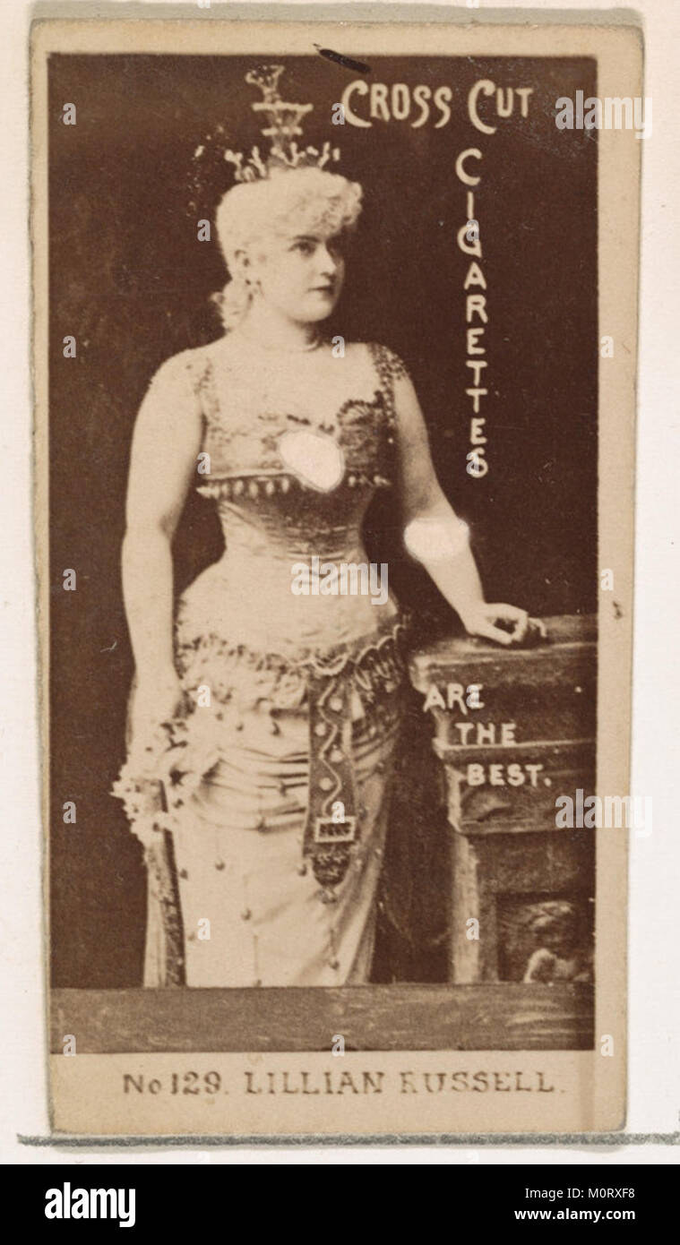 Card Number 129, Lillian Russell, from the Actors and Actresses series ...